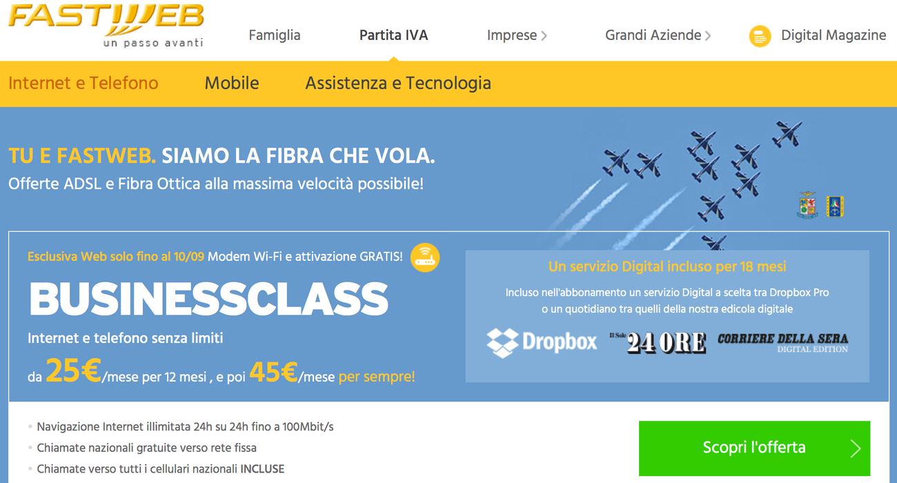 Partite IVA e POS: nuova offerta Fastweb - PMI.it